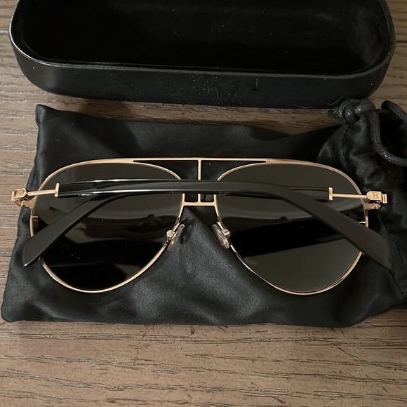 Balmain | Accessories | Authentic Balmain Goldblack Aviator Sunglasses ...